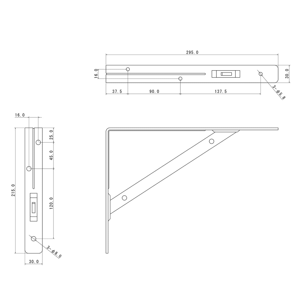 TANNER Bracket&Hook #03 Bracket L 奥行約30cm 2個入｜平安伸銅工業オンラインショップ